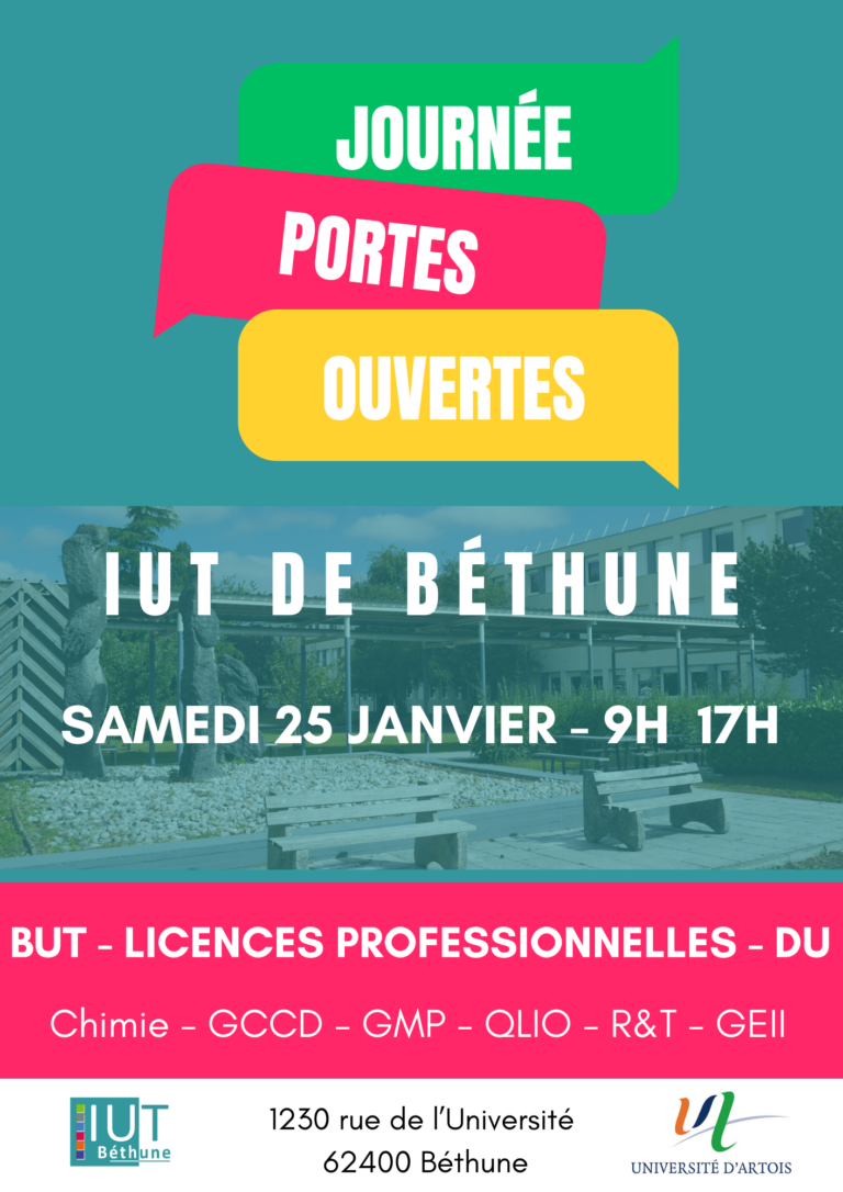 IUT de Béthune | Recognized technological training courses from BAC to BAC+3